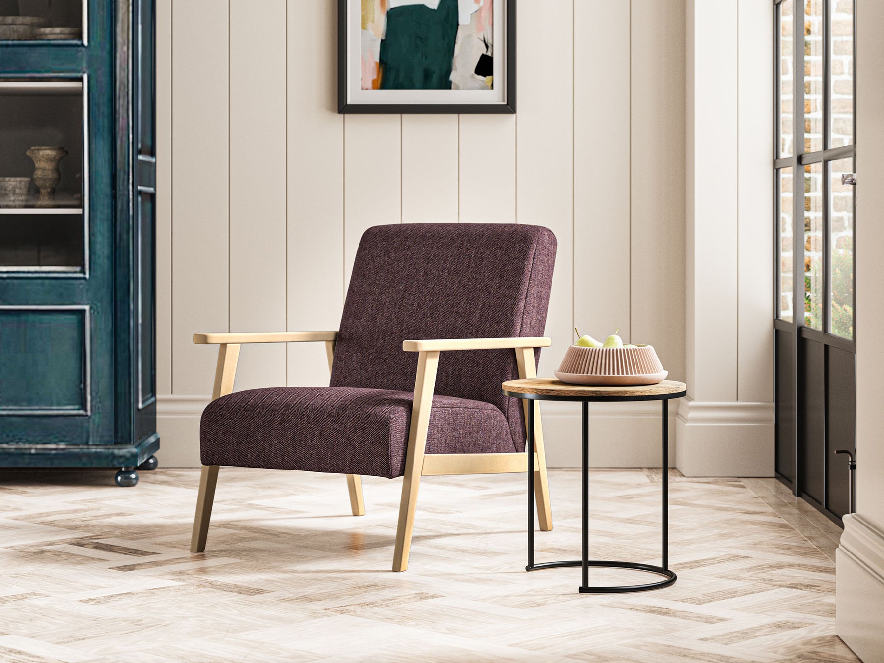 Abraham Moon Herringbone Heather Joran Armchair – All About Tweed