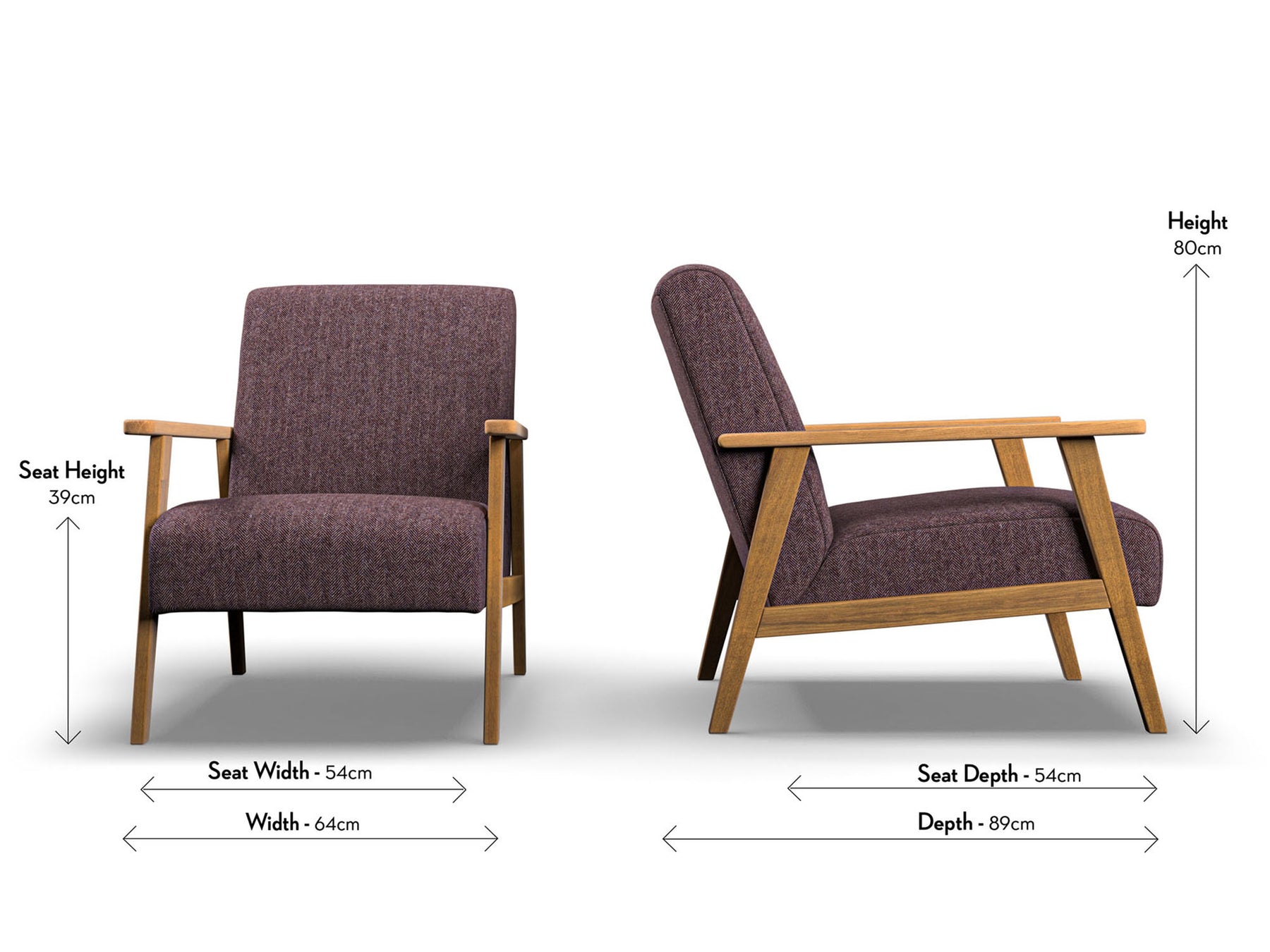 Abraham Moon Herringbone Heather Joran Armchair – All About Tweed