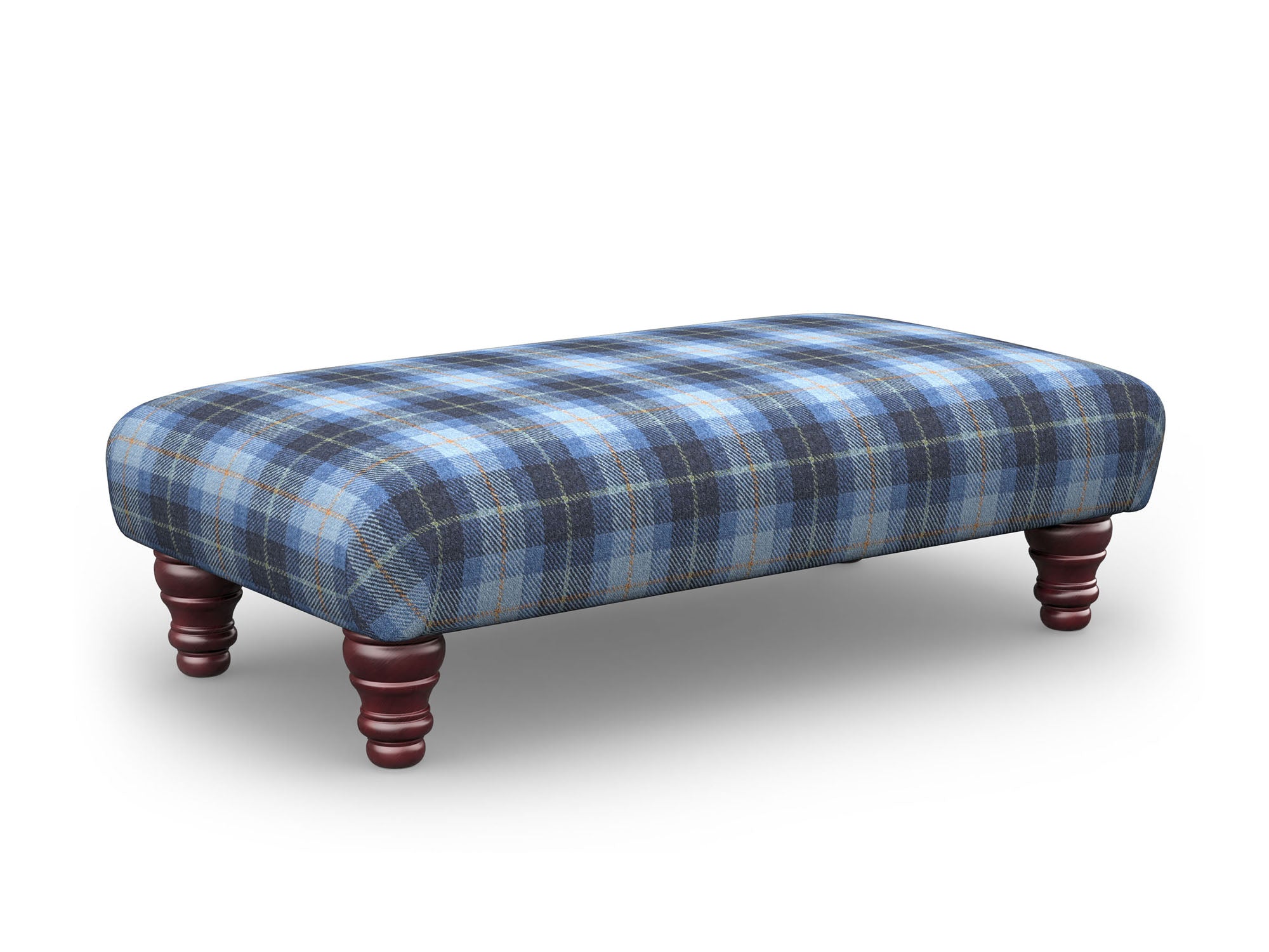 Harris Tweed Check Cyan Footstool – All About Tweed