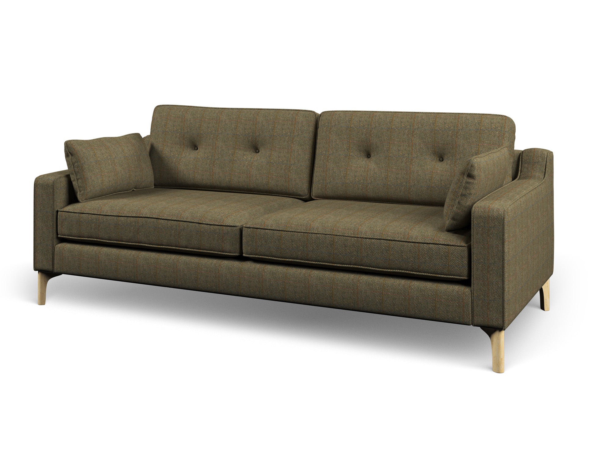 Harris Tweed Herringbone Fern Hug 3 Seater Sofa – All About Tweed